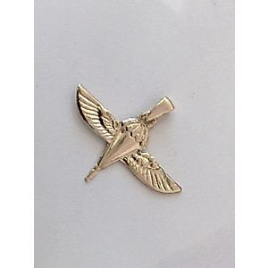 Baltinester Handmade IDF Wings Israeli Army Paratrooper Pendant in 14k Yellow Gold 20.5 x 30 mm Jewelry