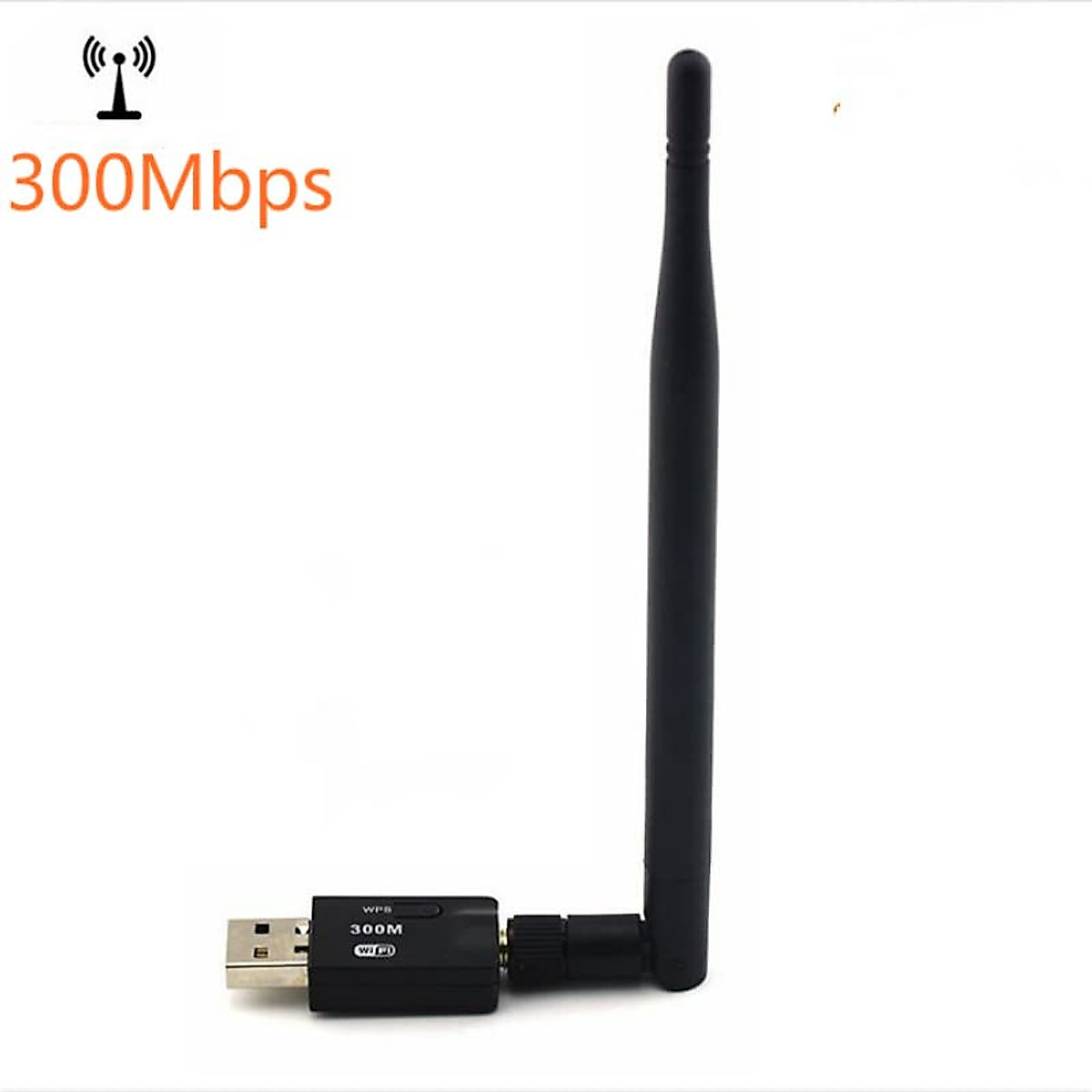 LKJYBG 300mbps 5dbi USB WiFi Adapter Mini Dongle External Wireless LAN Network Card Compatible for Win 7 8 10 Pc Computer Black
