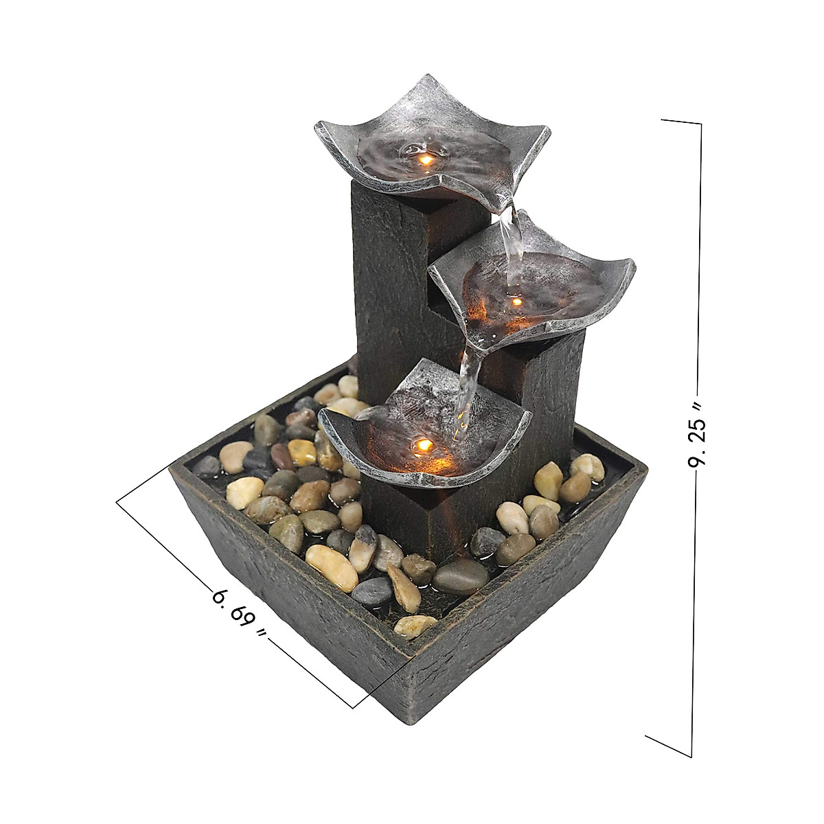 Warm Garden Relaxation Fountain Indoor Fountain Metal Like Fountains Fountain for Interior Decoration Tabletop Fountains