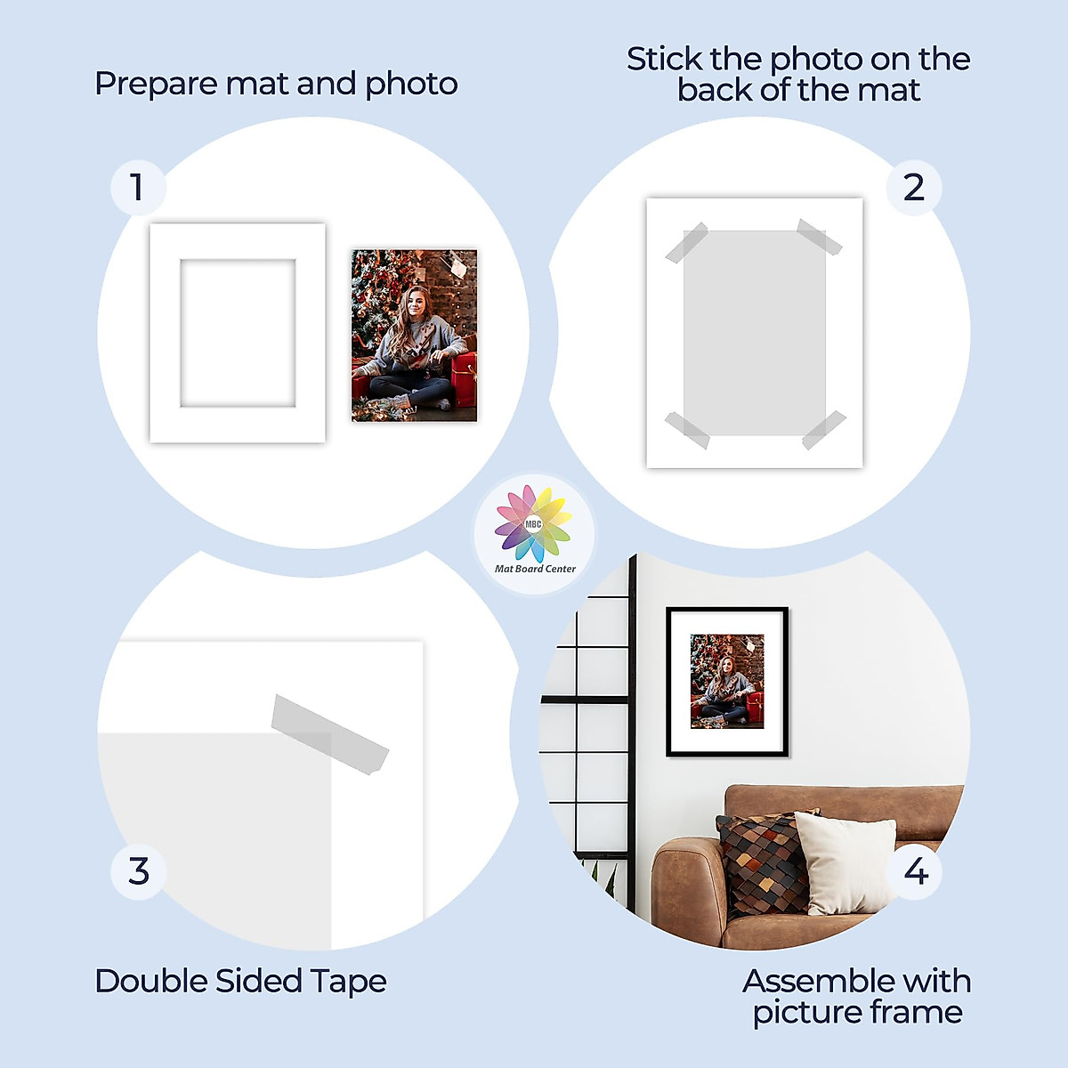 Mat Board Center, Pack of 10, Premier Acid-Free Pre-Cut 16x20 White Picture Mats for 11x14 Photos