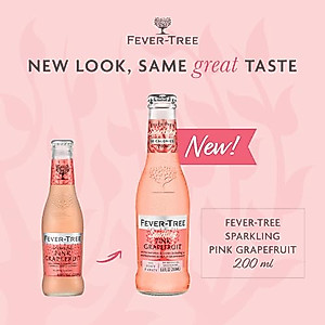 Fever Tree Sparkling Pink Grapefruit - Premium Mixer - Refreshing Beverage for Cocktails & Mocktails. Naturally Sourced Ingredients, No Artificial Sweeteners or Colors - 200 ML Bottles - Pack of 24