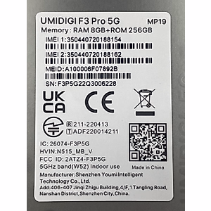 UMIDIGI F3 Pro 5G Unlocked Cell Phone, Android 13, 12(6+6)GB+128GB, 48MP Main Camera, 6.6" FHD+ Display, Octa-Core Processor, 6000mAh Battery, Dual 5G, NFC