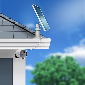 JJMASEE Solar Panel for SimpliSafe Outdoor Security Cameras (1 Pack), Featuring Weatherproof Durability and Continuous Power Supply, Comes with a 13FT Cable and Aluminium Alloy Wall Mount