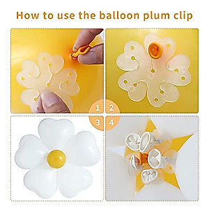 155Pcs Daisy Balloon Arch Garland Kit Macaron Pink Yellow Orange White Heart Balloons with Plum Clip Daisy Shaped Flower for Two Groovy Party Decor Daisy Theme Wedding Birthday Baby Shower