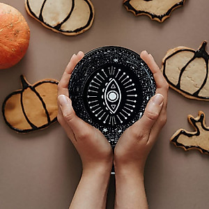 BigNoseDeer 15oz Goth Halloween Mug Large Witch Halloween Coffee Mug Evil Eyes Goth Decor Ceramic Tea Cup Black Coffee Cup for Witchy Gifts Goth Cup Tea Mug Halloween Cauldron Mug Witch Brew Mug