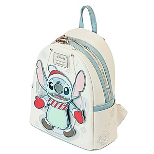 Loungefly Disney Stitch Holiday Snow Angel Glitter Mini Backpack