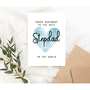 MoltDesigns Happy Birthday To The Best Stepdad In The World Card - Stepdad Birthday Card - Stepdad Card - Father's Day Gift - Happy Birthday Card