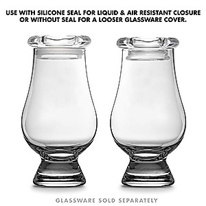 CairnCovers Glass Whiskey Glassware Lids - Glass Cap for Whisky Tasting Glasses by Cairn Craft (4 CairnCover Lids with no engraving)