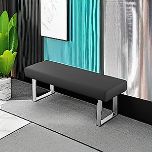 jiexi Bedroom Bench Bed end upholstered Bench Indoor Corner Small Bench Kitchen Bench with Metal Legs,for entryway Dining Room and Living Room Window,Plant Bench,Footstool