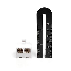 THE CIMPLE CO Duplex Jack Phone Wall Adapter - 1 Pack, White - 2-Way Phone Splitter (2 Lines) Wall Jack Phone RJ11 Adapter