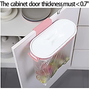 Set of 2 Trash Bag Holder Rack, Hanging Organizer Garbage Bag Holder, With Removable Lid - Multi for Kitchen Cabinet Door Storage Cupboard, Kitchen Towel Rails Rack, Blue & Pink