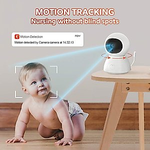 EVERSECU WiFi Baby Monitor Pet Camera Support Temperature Detecting, Sound Detecting and 6 lullabies, 2 Way Audio, Night Vision, Tuya Smartphone app for remoteview