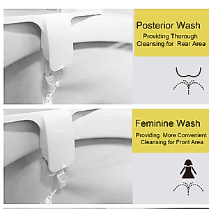 Bidet Attachment for Toilet, Non-Electric Bidet Attachment for Toilet Seat, Ultra Slim bidet toilet Seat for Feminine Wash Adjustable Pressure Control Cold Warm Water Jet Spray Bidet Toilets