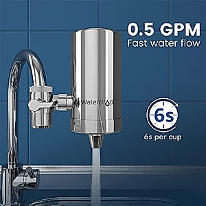 Waterdrop WD-FF-03A Faucet Replacement Filter, Carbon Block Filter Fits WD-FC-01, WD-FC-02, WD-FC-03, WD-FC-06, Reduces Chlorine, Heavy Metals and Bad Taste, Pack of 3