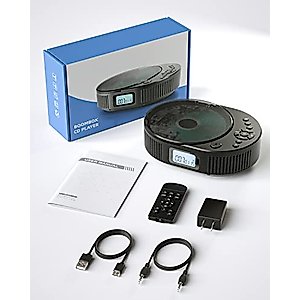 CD Player Portable, FELEMAN Upgraded 2 in 1 Portable CD Player & Bluetooth Speaker, Rechargeable Boombox CD Player for Car/Home with Remote Control, FM Radio, Support AUX/USB, Headphone Jack