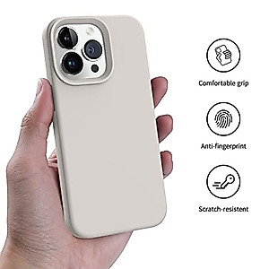 AOTESIER iPhone 13 Pro Phone Case,[Military Shockproof Protection] Liquid Silicone Case with [Soft Anti-Scratch Microfiber Lining] Camera & Screen Protection 6.1 inch Slim Thin Cover（Stone）