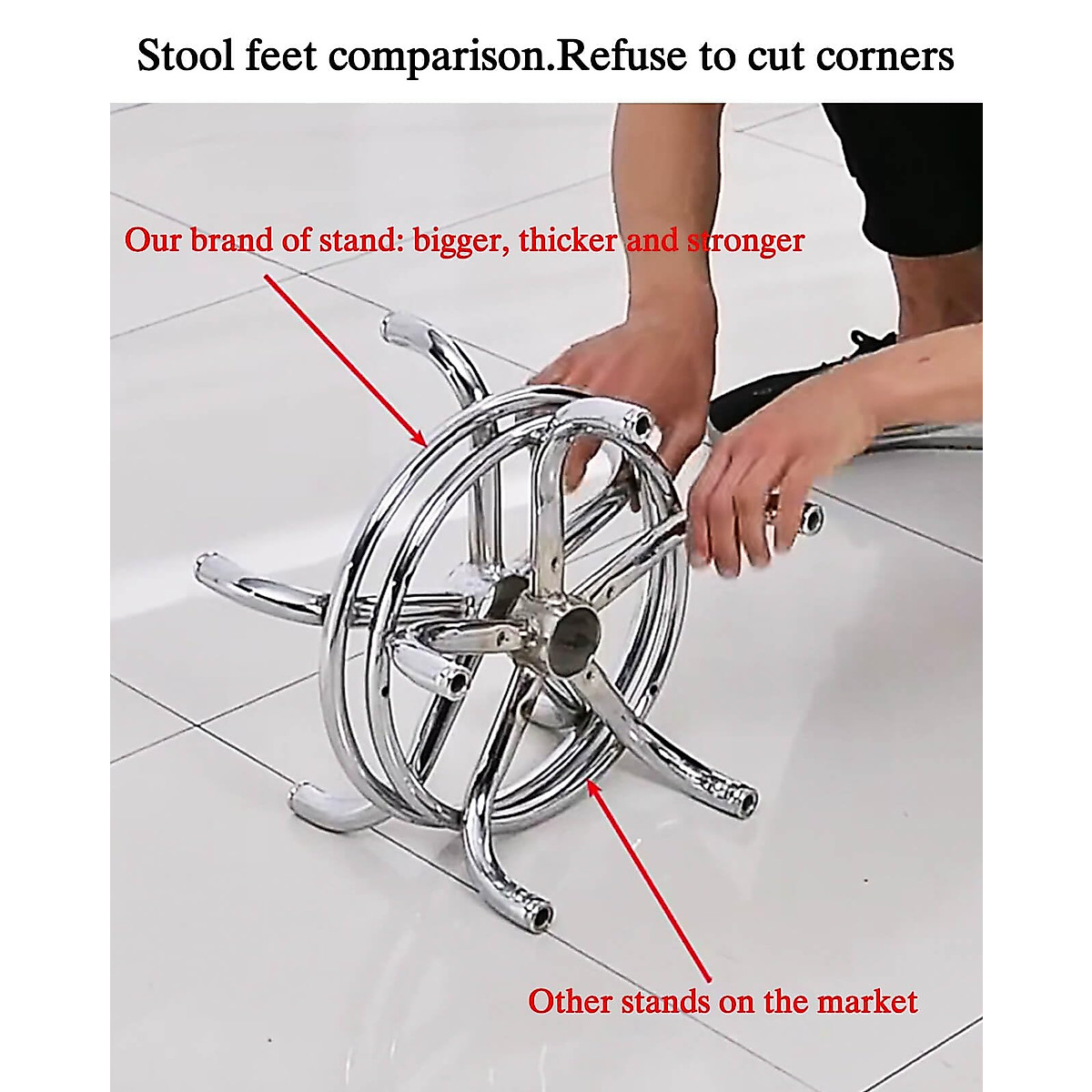 Rolling Stool with Backrest VAPAA TAIDE 450 Lbs High Weight Capacity PU Leather Roller Seat and Heavy-Duty Crystal Universal Wheels for Men Women Boy Girl Furniture Gift, Home Office Black