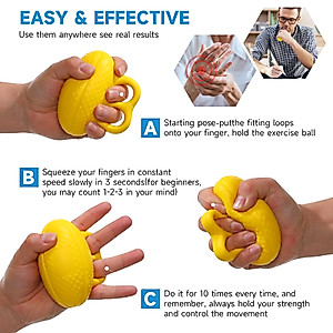 Fanwer Finger Exerciser Hand Squeeze Ball, Hand Grip Strength Trainer Build Hand, Finger and Wrist Strength, Finger Extension Exerciser for Rehab, Arthritis, Carpal Tunnel