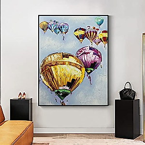 Abstract Balloon Oil Painting On Canvas Hand Painted Modern Wall Art Pictures for Living Room,31inx47in,No Frame