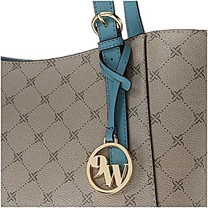 NINE WEST Kylee Tote, Beige Logo/Slate