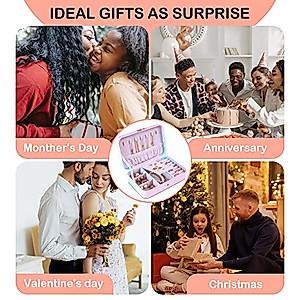 Kendal Travel Jewelry Box, Small Portable Jewelry Organizer Mini Jewelry Case for Women, Earing Organizer, Leather Portable Jewelry Storage Boxes for Rings Earrings Necklaces Bracelets (Gradient)