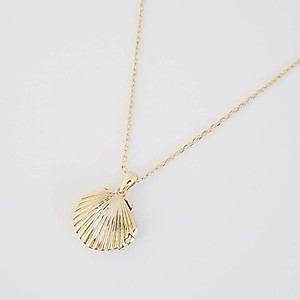 Honeycat Shell Locket Necklace in Gold, Rose Gold, or Silver | Minimalist, Delicate Jewelry (Gold)