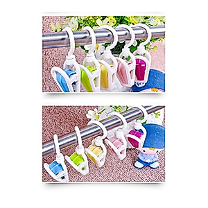 GSHLLO 10 Pcs Colorful Plastic Swivel Hooks Laundry Hanging Clips Portable Clothes Pins Retail Hat Hanger Clips for Hats Pants Socks