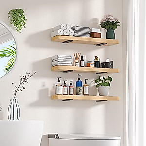 Heavy Duty Shelf Brackets 6 inch (1/5") Thick, 6 Pack Floating Hidden Shelf Brackets, Rustic Industrial Shelf Brackets with Modern Iron Finish