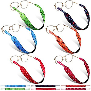 6 Pieces Kids Eyeglass Strap Nonslip Neoprene Glasses Holder Sunglasses Lanyard Eye Glasses Cord Holder Neck Strap Sports Safety Retainer for Boys Girls (Wild Animals, Green, Blue, Pink Princess)