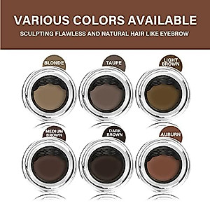 Eyebrow Stamp Stencil Kit (Medium Brown) Eyebrow Pencil, Long-lasting Pomade Brow Definer, 24pc Eyebrow Stencils Thick and Thin, 2 Dual Ended Brush and Sponge Applicator for Natural & Perfect Make-up