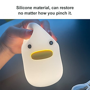 Resoxy LED Duck Lamp Night Light,Cute Animal Silicone Nursery Night Light USB Rechargeable Table Lamp Bedside Lamp with Touch Sensor for Kids Room Breastfeeding