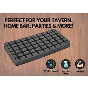 Polar Whale Bar Mat Durable Black Foam Modern Drip Spill Tray for Bar Home Kitchen Club Party Serving Rack Cocktail Professional Drink Mixing Bartender Service Non-Slip Non-Scratch 12 x 6 Inches