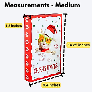 Iconikal Printed Gift Boxes for Christmas, Shirt, Robe, Lingerie, Hat, Gloves, Santa Paws Pets Design, 3-Sizes, Small, Medium and Large 10-Pack