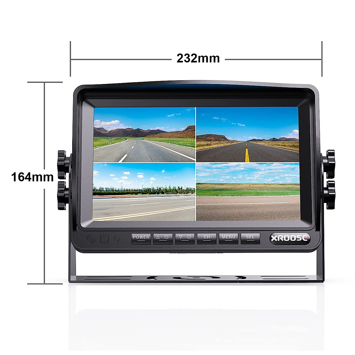 Wireless Dual Backup Camera with 7” Touch Button Rearview Monitor for RV Trailer Truck Motorhome Camper Digital 1080P AHD Rear Side View Cam with Long Range Operation Signal DVR System Xroose CM2