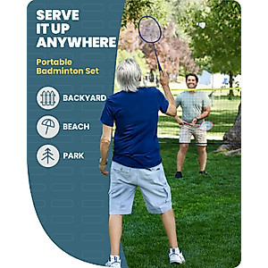 Boulder Sports Badminton Racket Set - Lightweight Badminton Rackets with 3 Shuttlecocks and Racquet Case - Badminton Set for Backyard or Outdoor Games