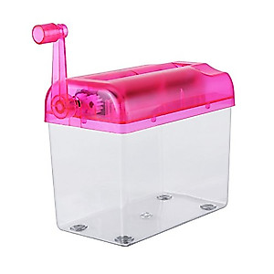 Portable Paper Shredder, A6 Portable Mini Manual Paper Cut Shredder for Office Home School 16 × 9 × 14.5 cm(Pink)
