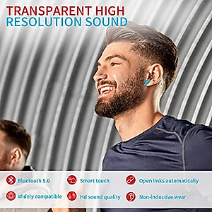 QIGOMINPP Wireless Earbuds Headphones, Colorful Rechargeable 3D Sounds Long Standby Bluetooth Earphones with Noise Cancellation for Men Women Music Calling Gaming