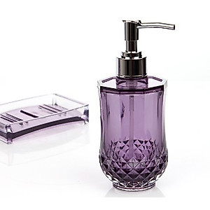 JynXos 5PC Set Acrylic Bathroom Accessories Bathroom Set Glamarous Purple