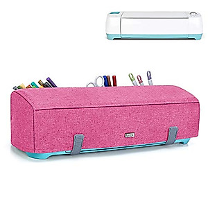 Luxja Dust Cover Compatible with Cricut Explore Air and Explore Air 2, Dust Cover with Back Pockets, Pink