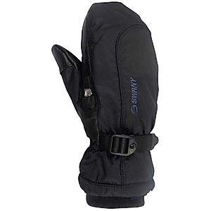 Swany Junior Softy 2.1 Warm Insulated Durable Flexible Toaster Leather Palm Winter Sports Mittens, Black/Camo, XL