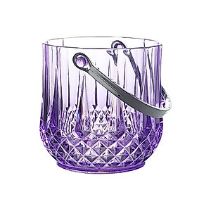 Algado Acrylic Champagne Bucket,4.9 Inch Clear Ice Buckets for Parties,Purple Ice Buckets with silver Handle for Wine, Drink, Whisky, Champagne or Beer Bottles