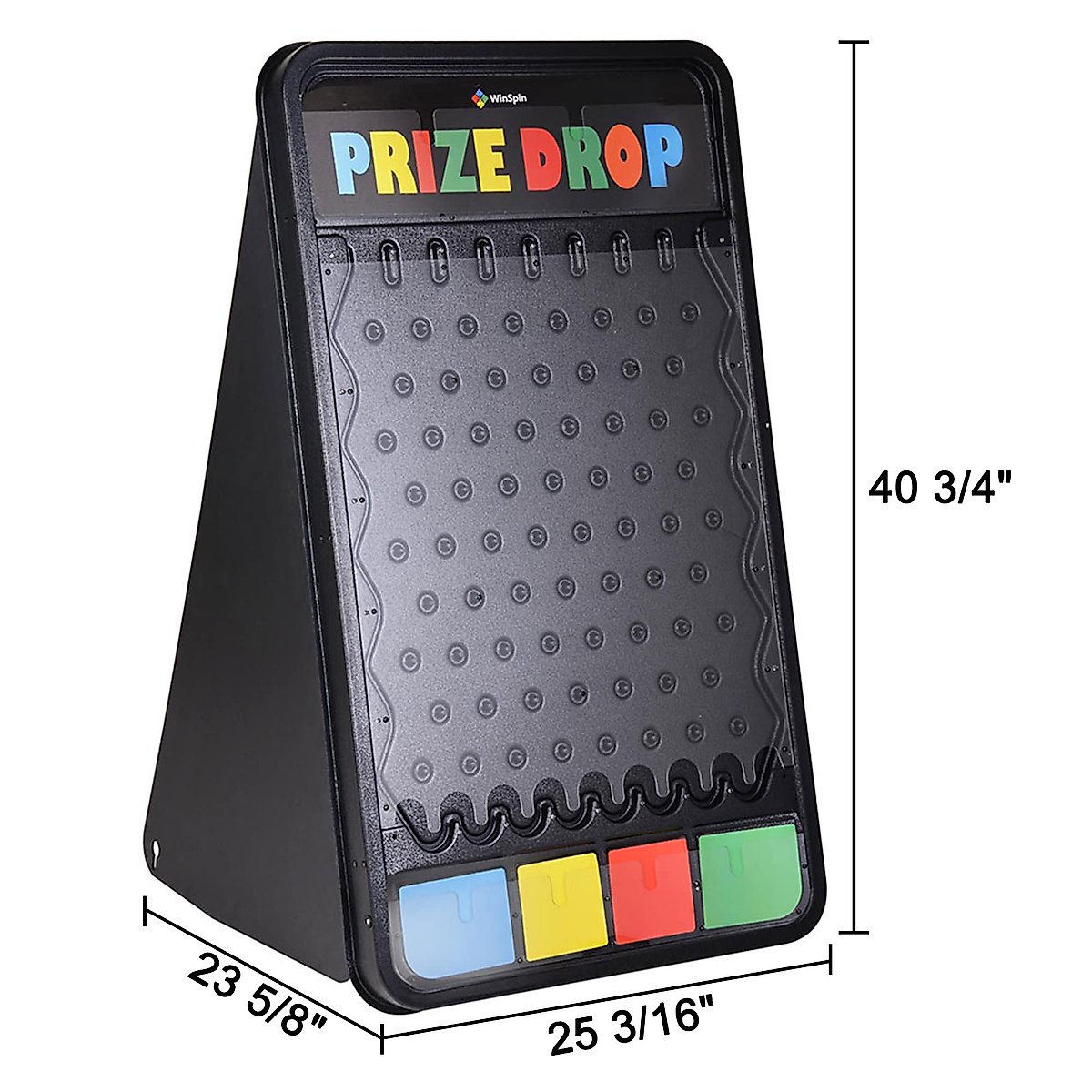 WinSpin 41"x25" Prize Drop Board Foldable Stand Disk Drop Board Game with 12 Playing Pucks for Carnival Tradeshow Party, (with Multi-Colored LED Light)