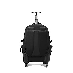 Wheeled Backpack Multifuctional Pull Rod Backpack 21 Inches with Waterproof Cover,Laptop Bag (Blue)