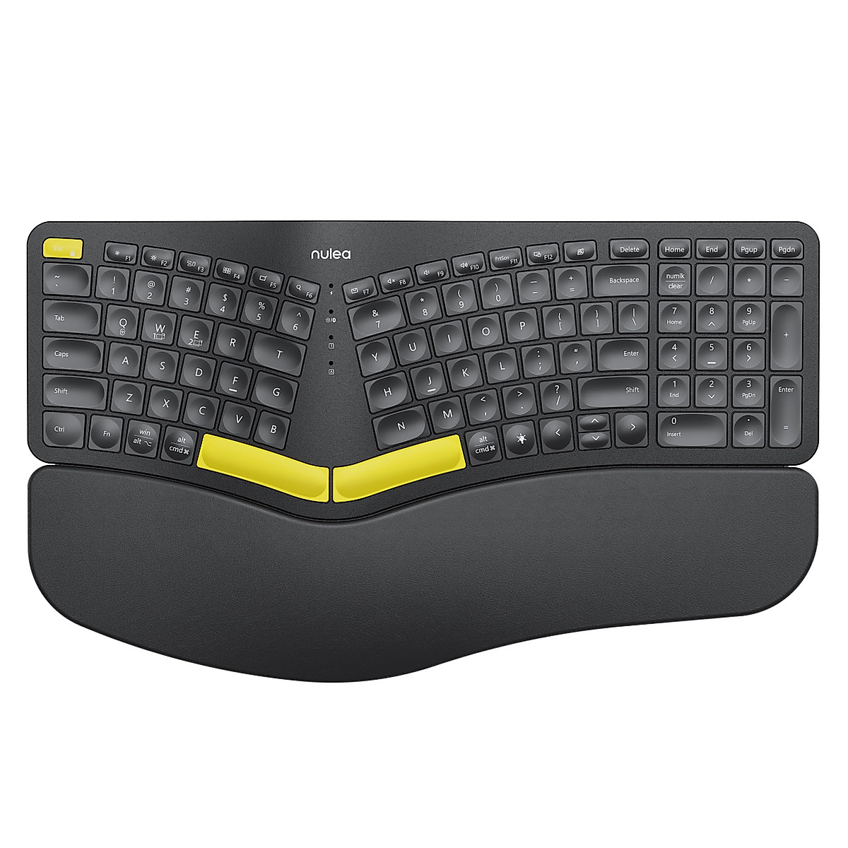 Nulea Ergonomic Keyboard, Wired Split Keyboard with Pillowed Wrist Bundle with Wireless Trackball Mouse, Ergonomic Comfort Design
