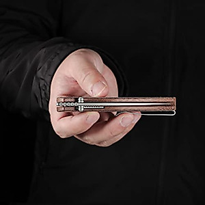 CIVIVI Sokoke Folding Knife, Ray Laconico Pocket Knife for EDC, 3.35" 14C28N Steel Blade Linen Micarta Handle Thumb Stud Opener Front Flipper Utility Knife C22007-3