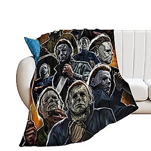 Horror Movie Blanket Collage Art Throw Blanket Warm Plush Cozy Soft Blankets for Chair/Bed/Couch/Sofa Home 40"×50"