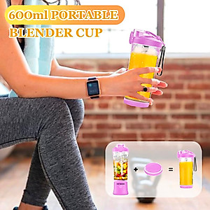 Wiztronix Portable Blender - 600ml Capacity, USB Rechargeable, Purple