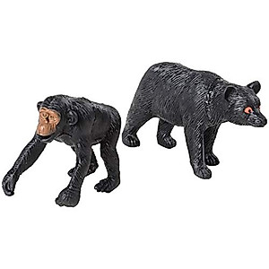 Constructive Playthings Set of 10 Vinyl Jungle Animals Accurately Scaled and Colored with a 4 1/2" T. Giraffe for Ages 3 Years and Up