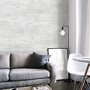 Urban Decor Wall Panels, Easy Peel and Stick self Adhesive Vinyl Tiles for Kitchen Bedroom Doorways Backsplash Planks with Vintage Farmhouse Wood Pattern (Vintage White w/hint of Grey)