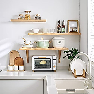 TRWISWDC Floating Shelf for Wall Natural Oak Wood Wall Shelves 24 inches, Display Picture Ledge Shelf for Bedroom Living Room Bathroom Office Kitchen Wall Storage Shelves